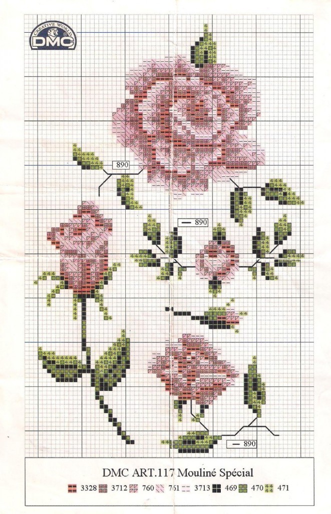 modèle broderie point de croix facile