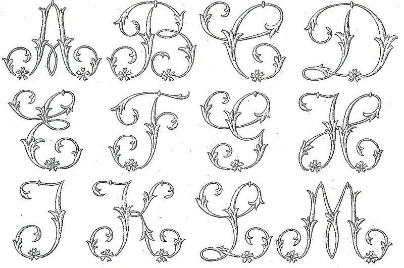 modèle broderie initiales