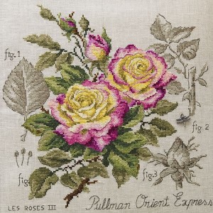Galerie motif broderie rose